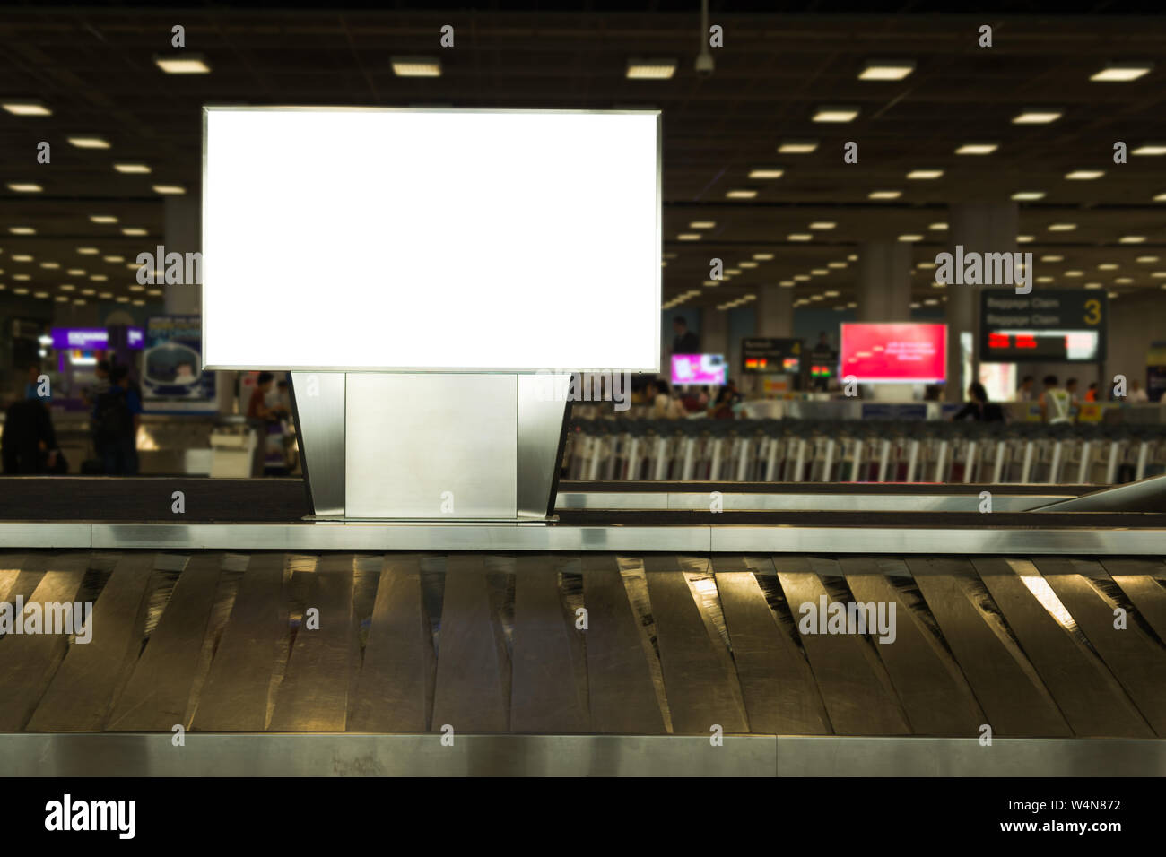 blank advertising billboard at airport background large LCD ...