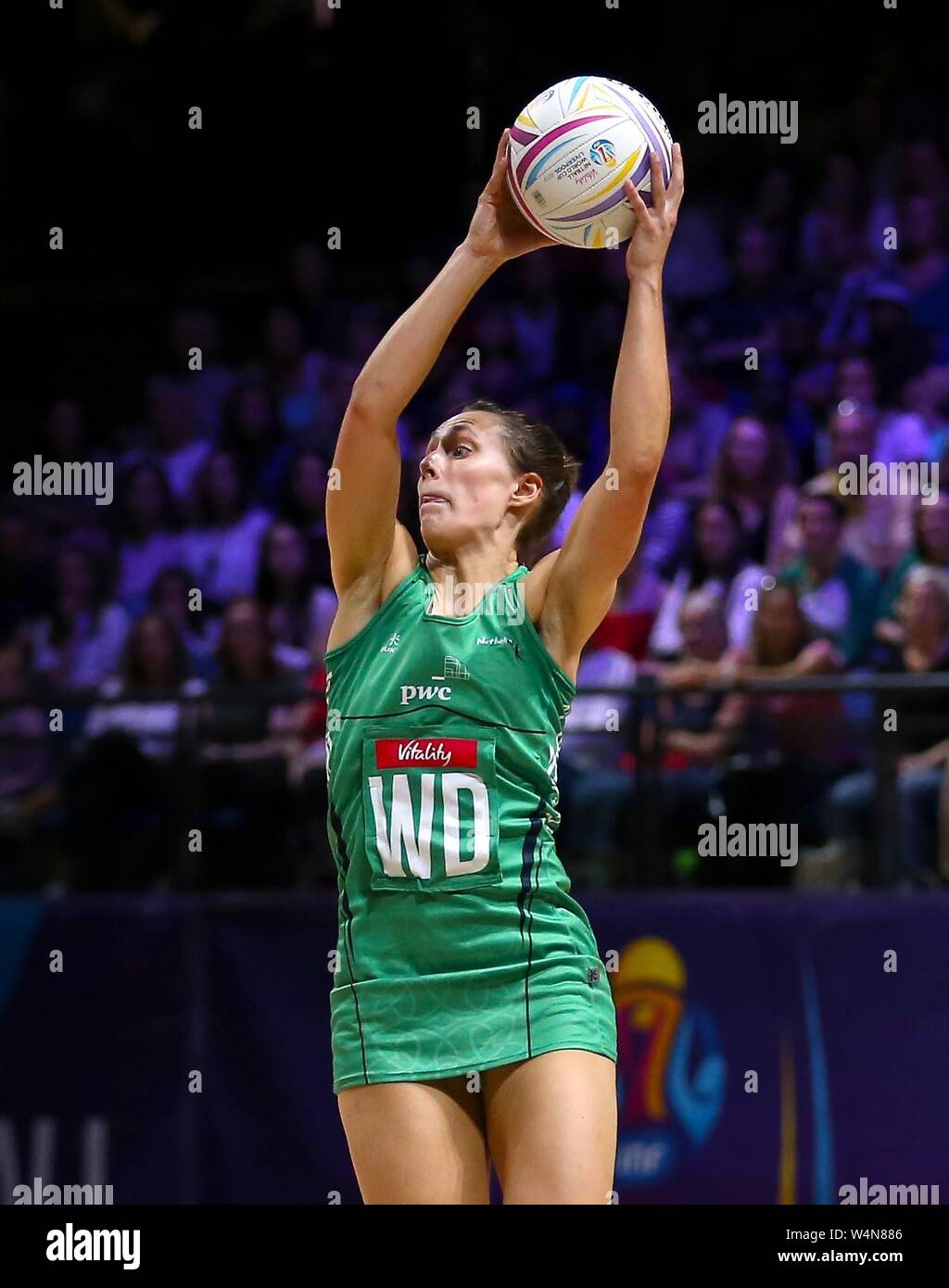Northern Ireland's Niamh Cooper in action during the netball World Cup ...