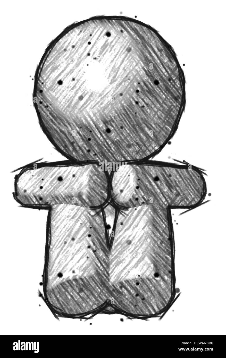 Man Sitting Down Drawing