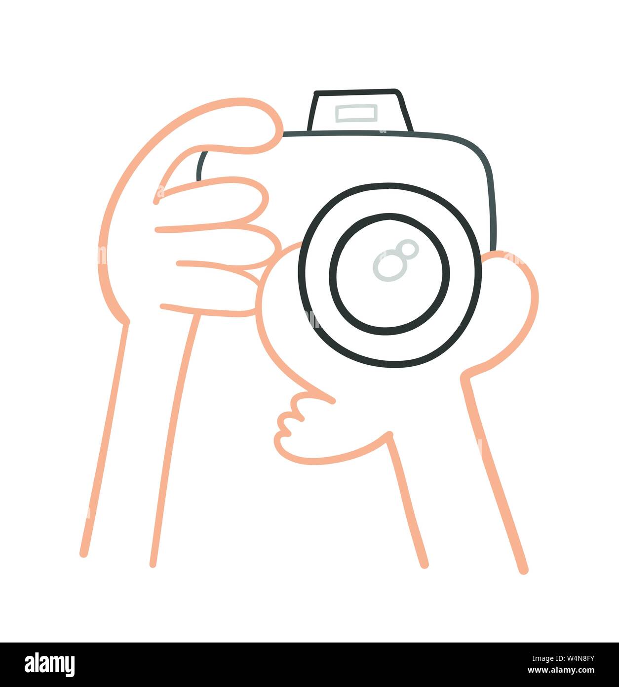 Hand Holding Camera Drawing