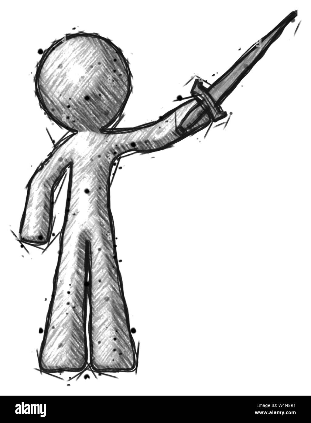 Pencil drawn sword Black and White Stock Photos & Images - Alamy