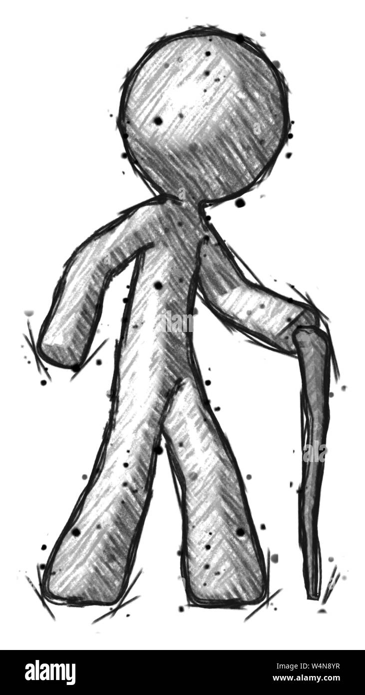 Stick person drawing Black and White Stock Photos & Images - Alamy