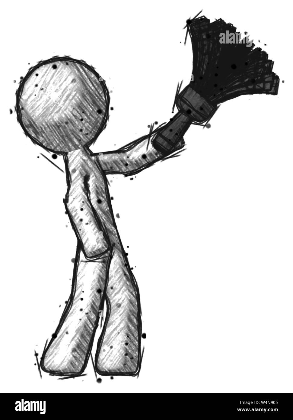 Feather duster cleaning Black and White Stock Photos & Images - Alamy