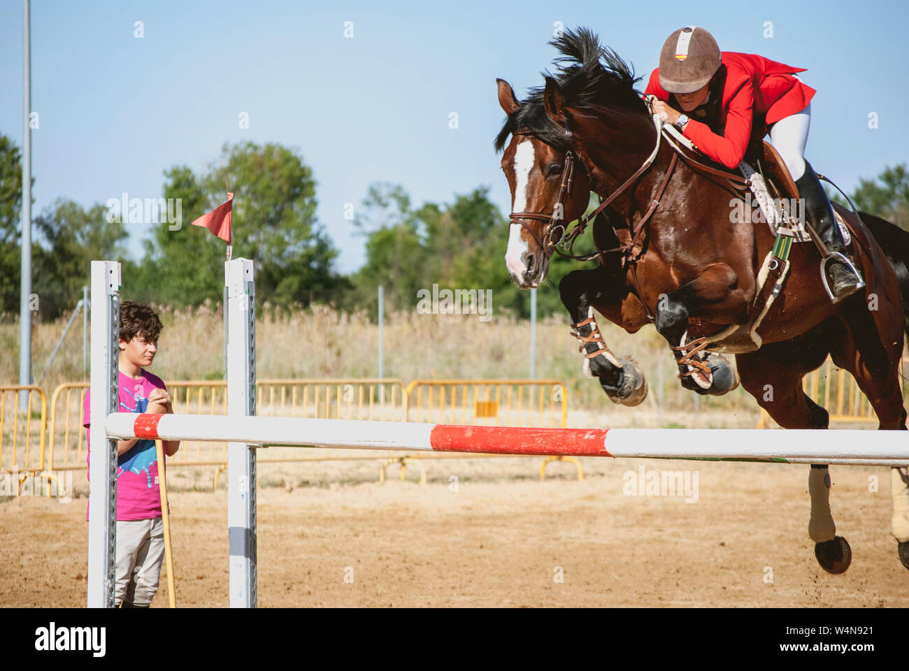 Riders compete in equestrian sport hi-res stock photography and images ...