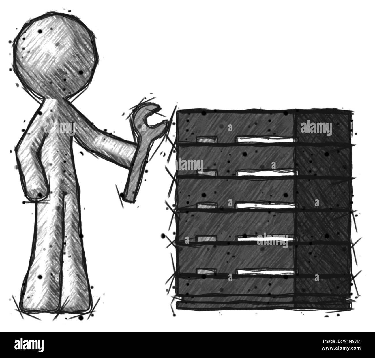Engineer mascot Black and White Stock Photos & Images - Alamy