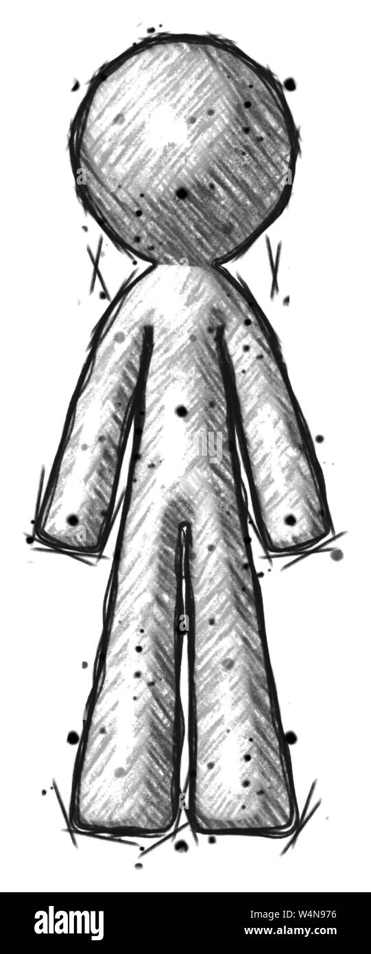 Sketch design mascot man standing forward Stock Photo - Alamy