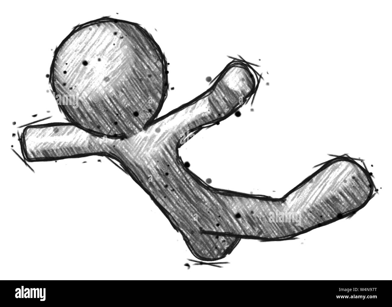 Man falling down drawing Cut Out Stock Images & Pictures - Alamy
