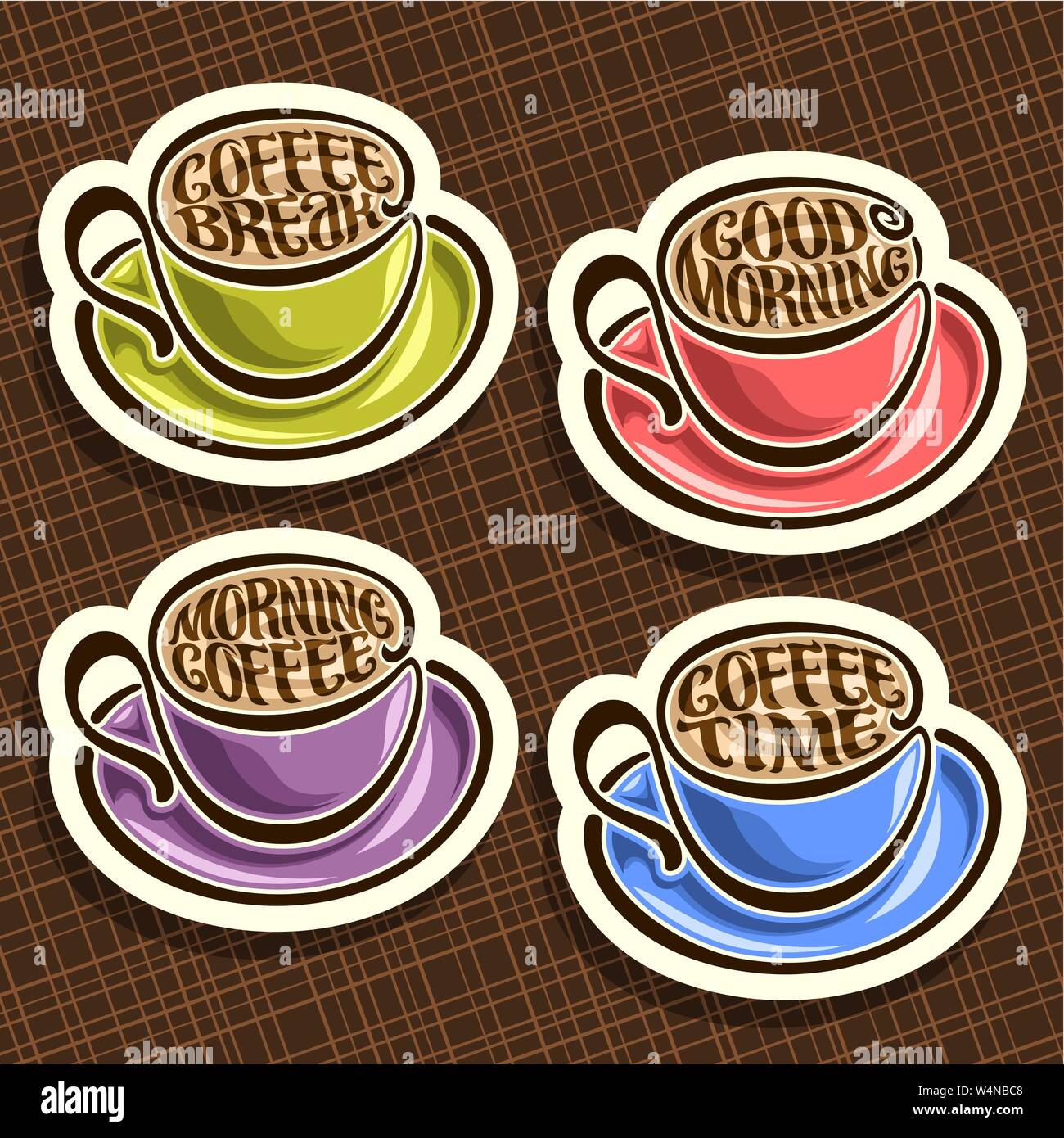 Vector set of colorful Coffee Cups Stock Vector Image & Art - Alamy Vector set of colorful Coffee Cups Stock Vector Image & Art - Alamy