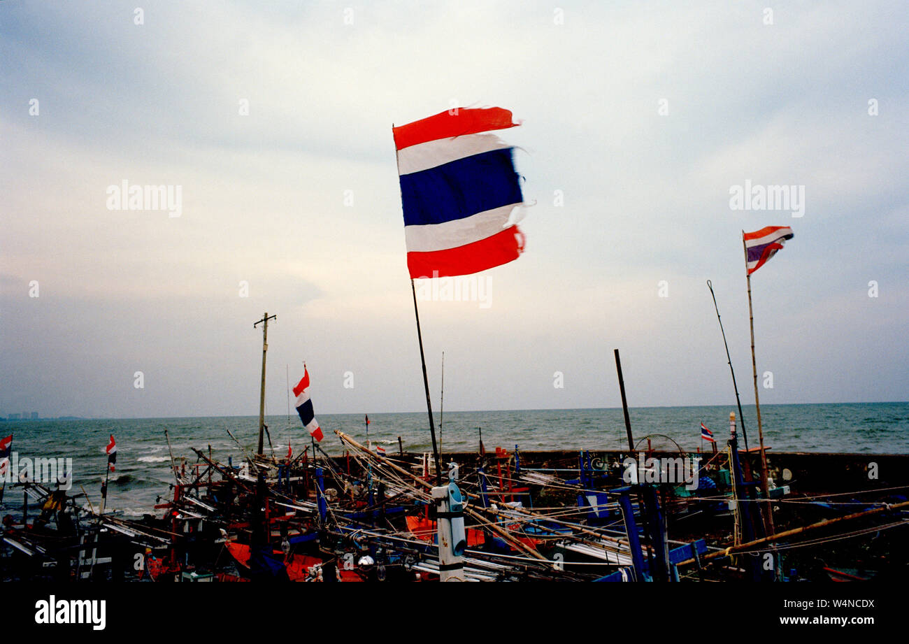 Fishing community in Hua Hin in Thailand in Southeast Asia Far East ...