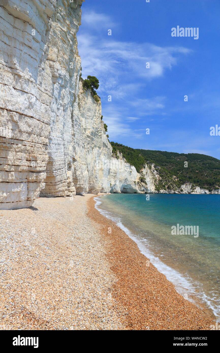 Gargano National Park in Italy - Vignanotica Beach landscape Stock ...