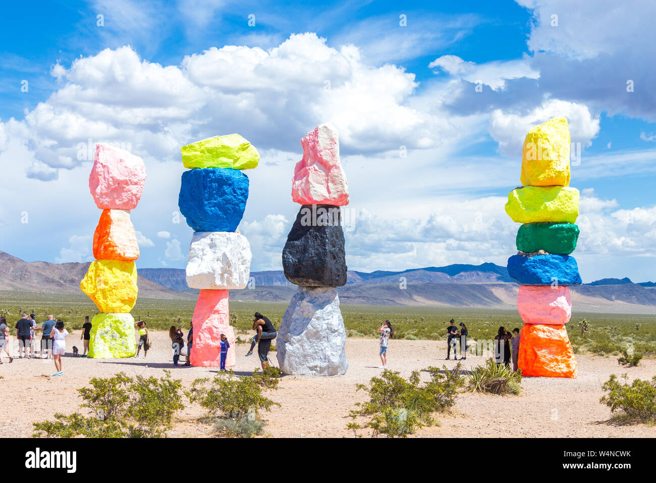 LAS VEGAS, NEVADA, USA - 12 MAY, 2019: Seven Magic Mountains art ...