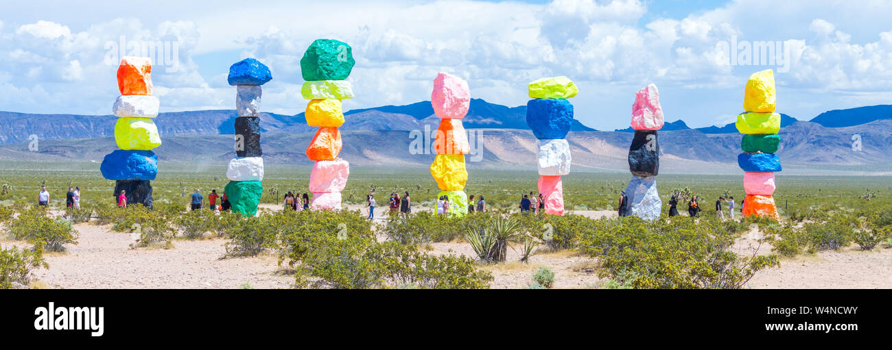 LAS VEGAS, NEVADA, USA - 12 MAY, 2019: Seven Magic Mountains art ...