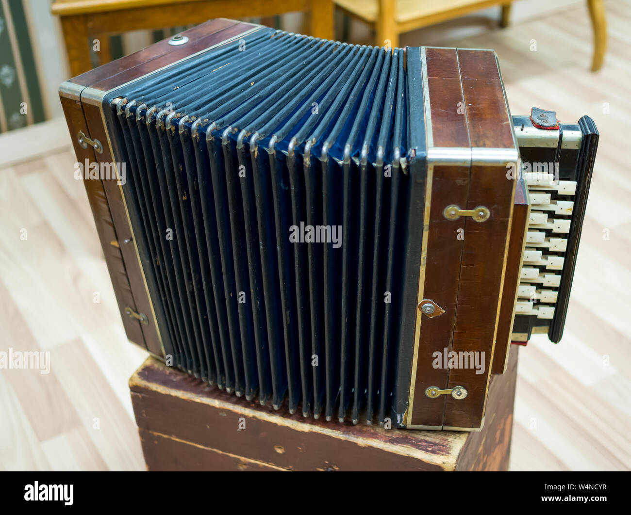 Russian accordion - an old national musical instrument Stock Photo - Alamy