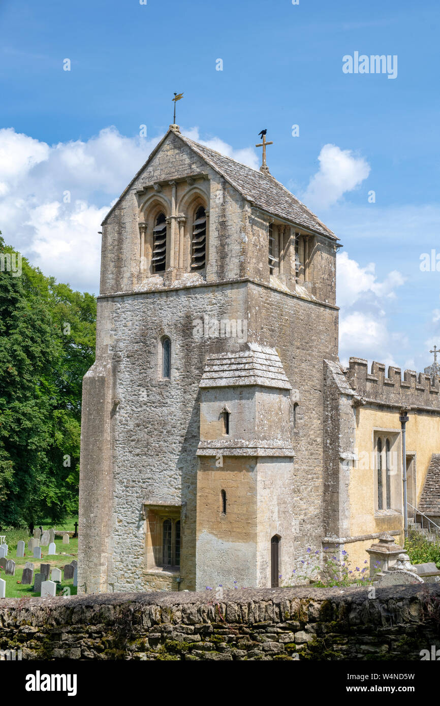 All Saints church in the village of North Cerney, Cotswolds ...
