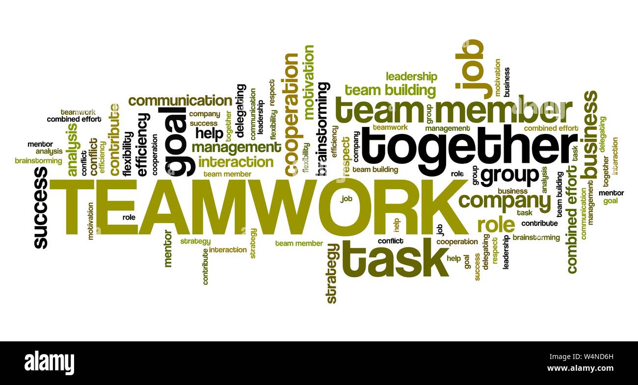 Company teamwork issues and concepts word cloud illustration. Word ...