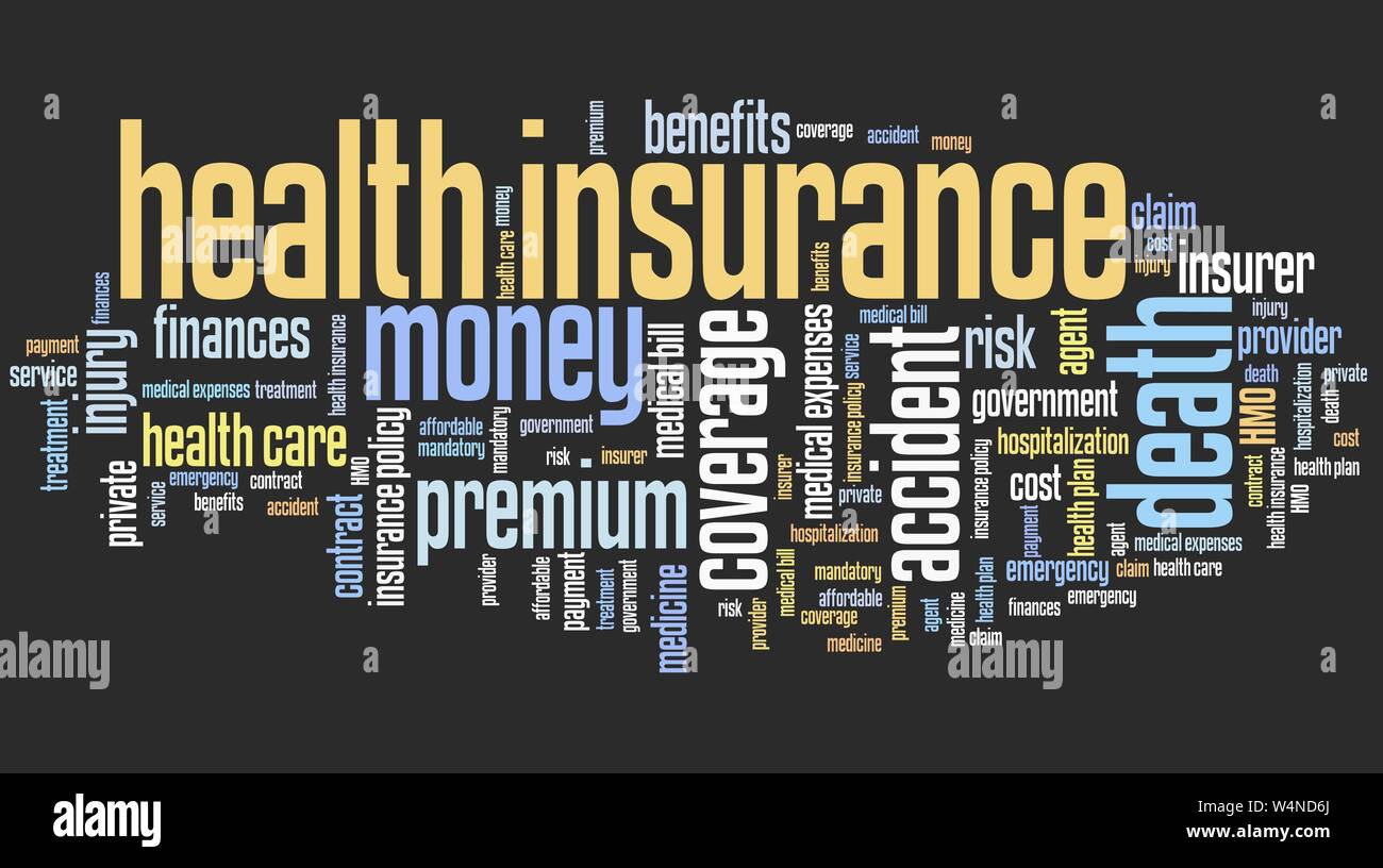 Health insurance conceptual word cloud illustration. Word collage ...