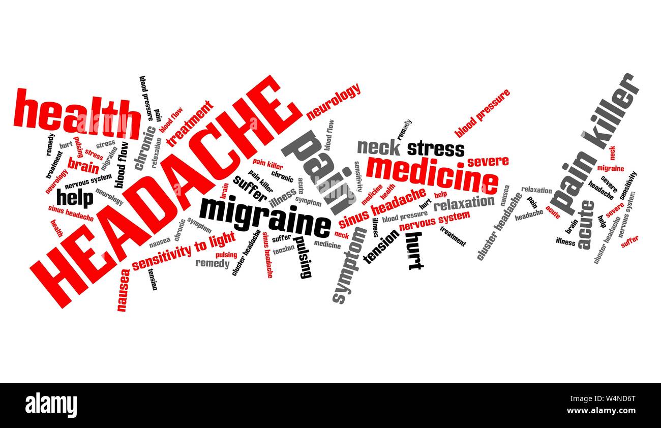 Headache health concepts word hi-res stock photography and images - Alamy