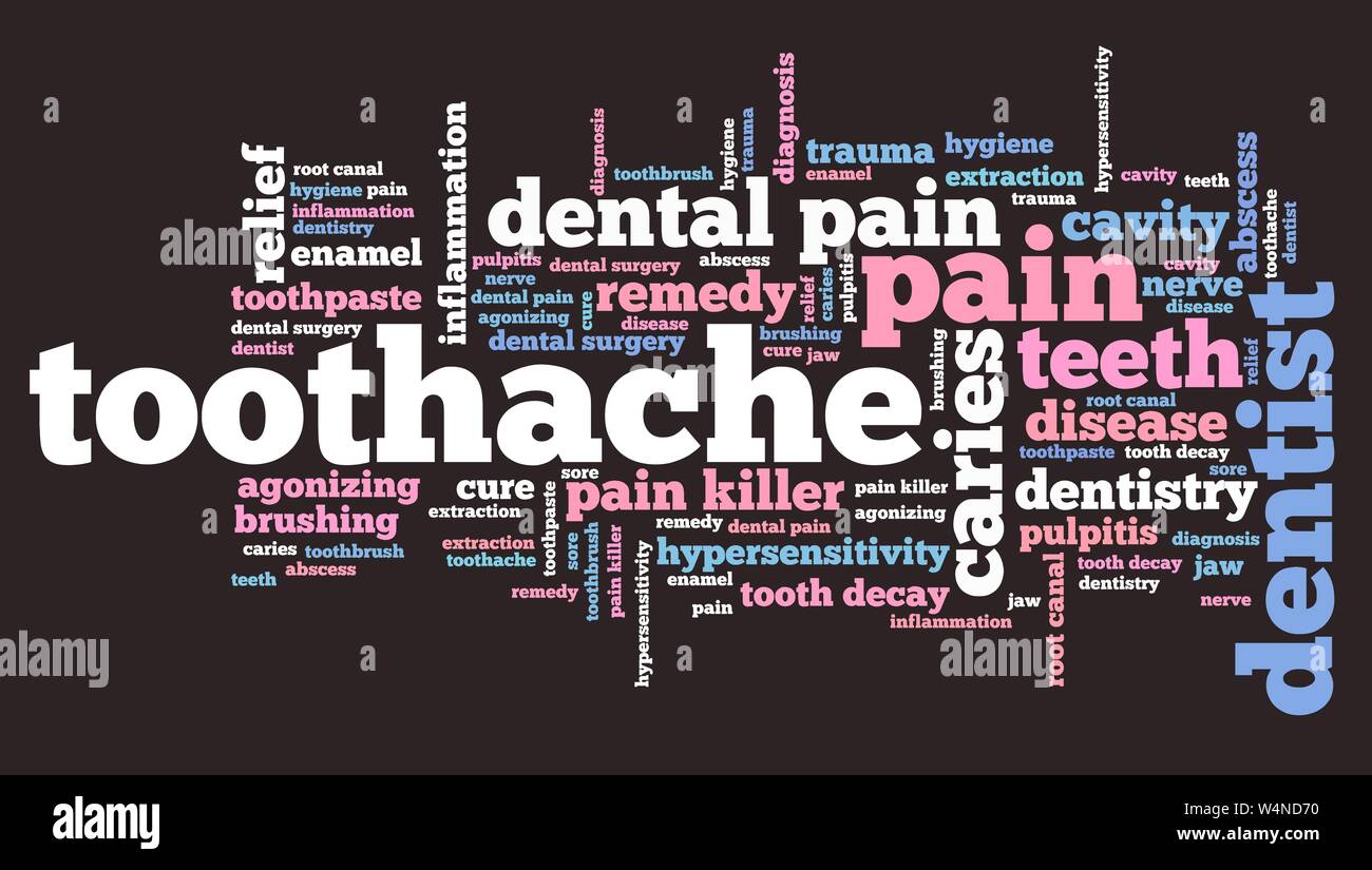 Toothache - health concepts word cloud illustration. Word collage Stock ...