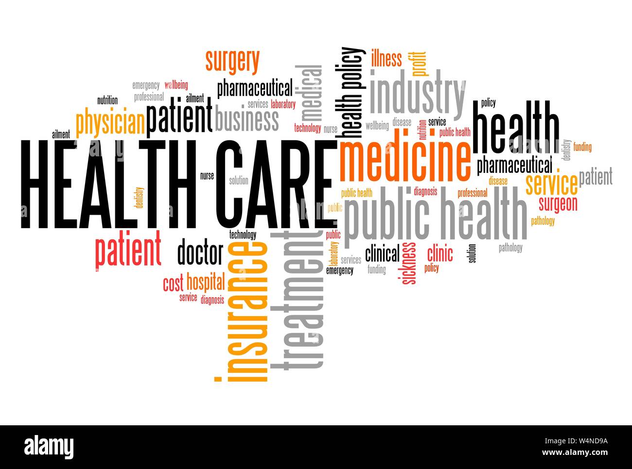 Health care issues and concepts. Word cloud sign Stock Photo - Alamy