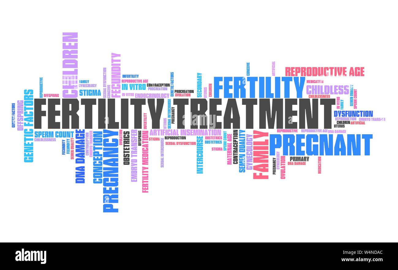 Fertility treatment - infertility issues. Word cloud sign Stock Photo ...