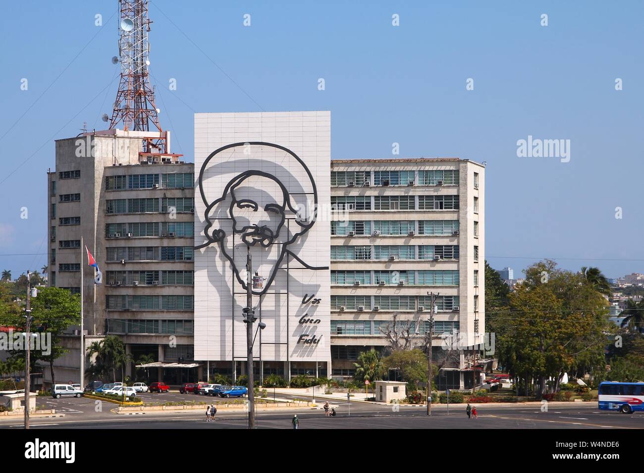 HAVANA, CUBA - FEBRUARY 26, 2011: Fidel Castro steel outline in Havana ...