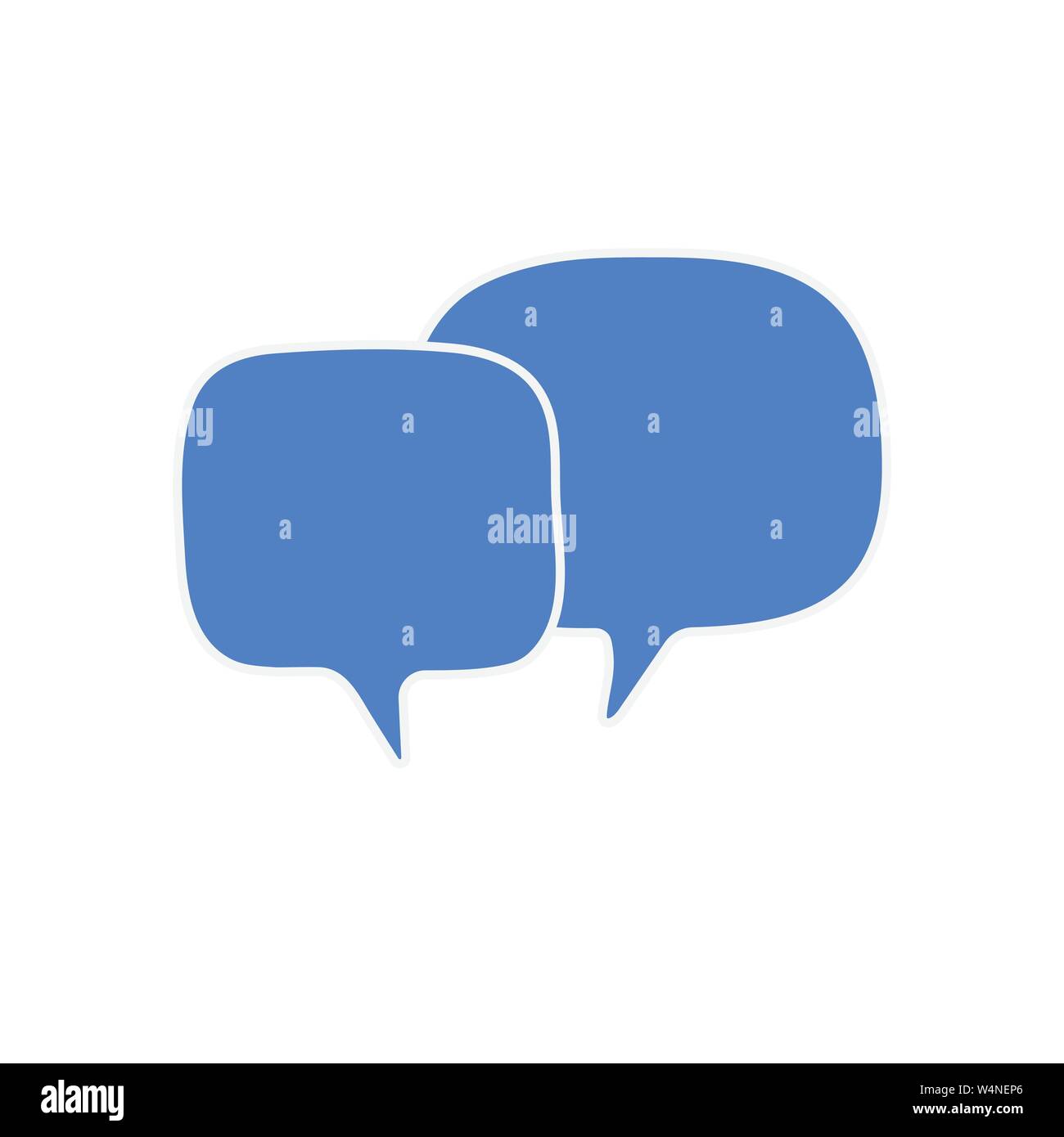 Hand drawn two speech bubbles. vector illustration isolated on white ...