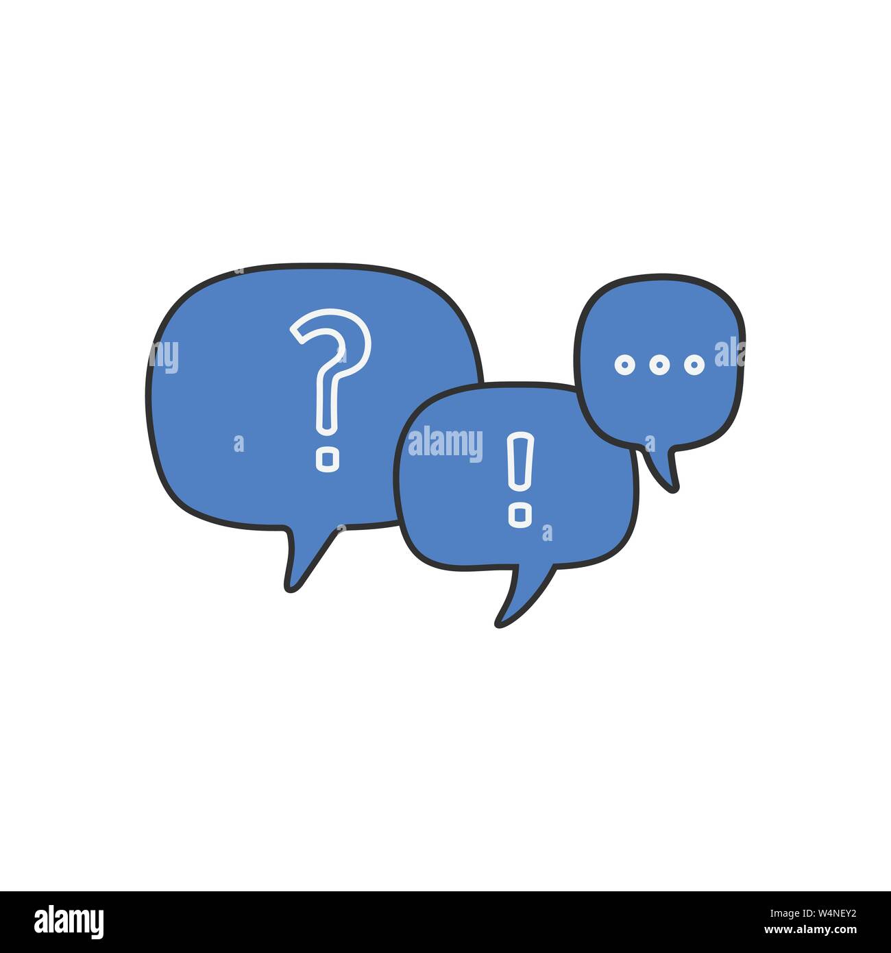 Linear question mark and exclamation mark in chat bubbles , vector illustration isolated Stock ...