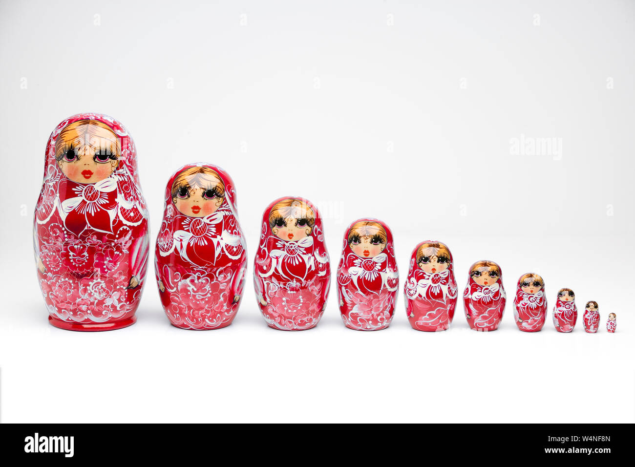 Russian dolls in a line Stock Photo - Alamy