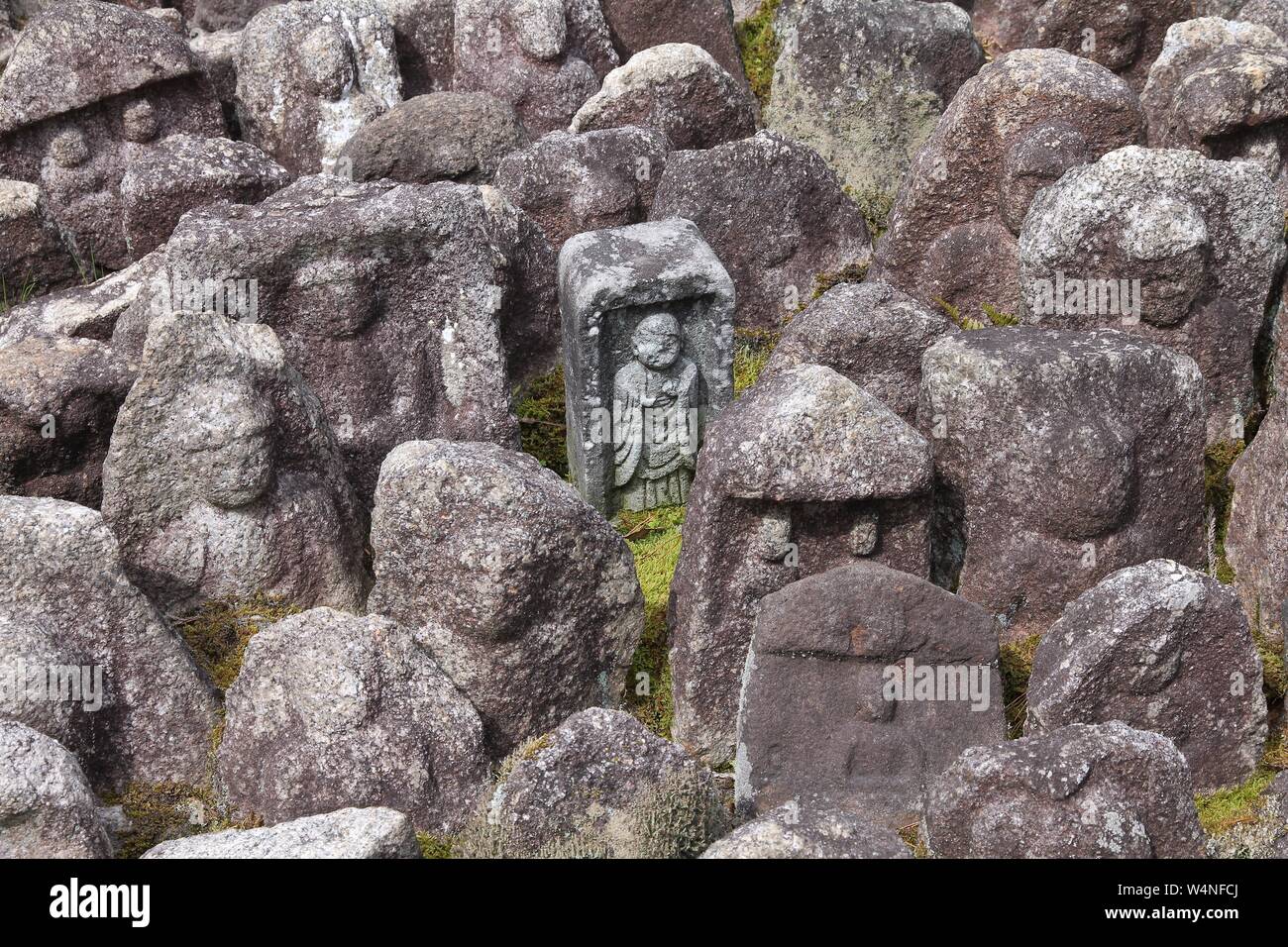 Kyoto, Japan - small jizo statues at famous Daitokuji (Daitoku-ji ...