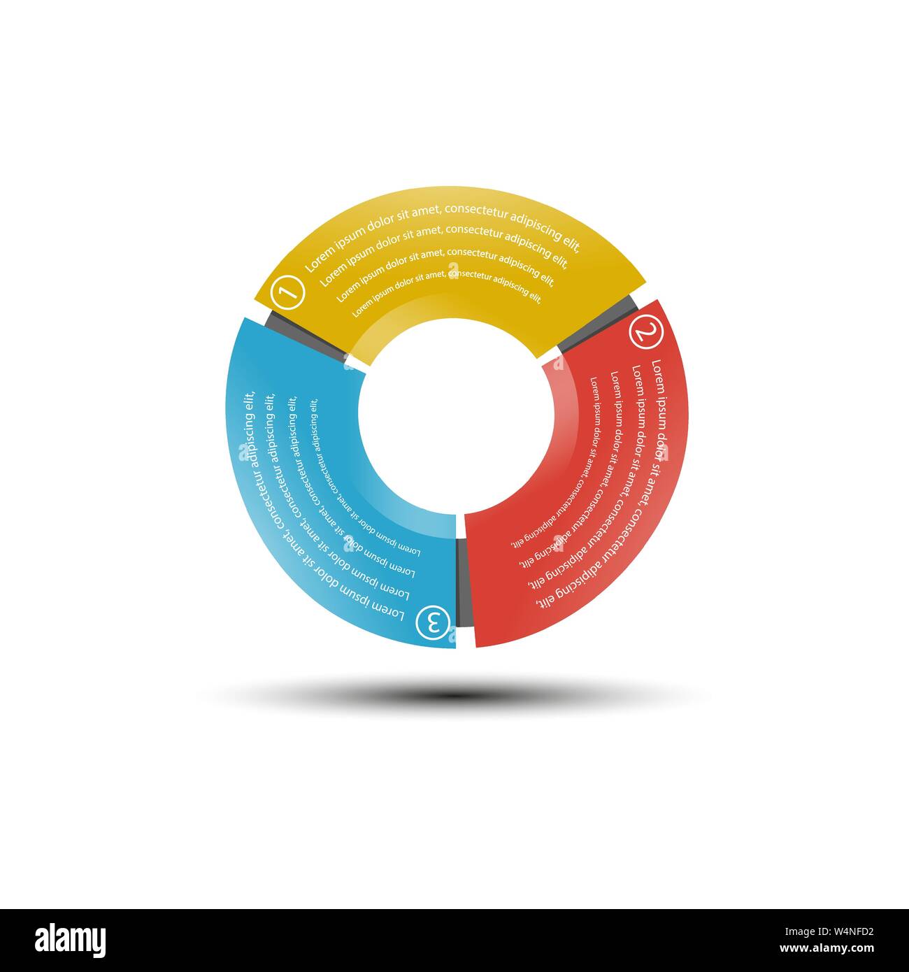 Infographics. Pie chart with three sectors. Business concept Stock ...