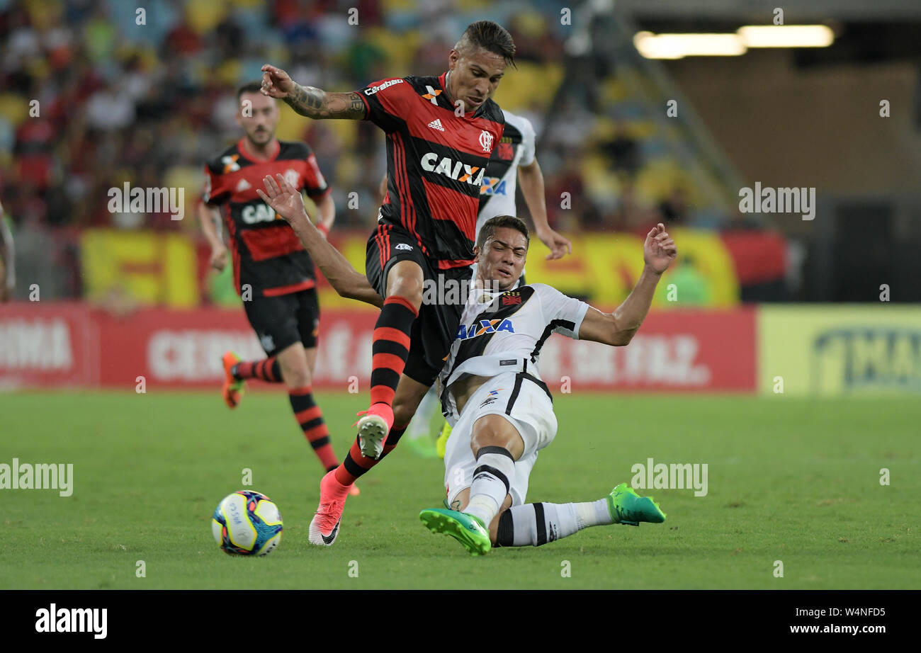 Flamengo soccer player, Paolo Guerrero, in action in the Flamengo Vs ...