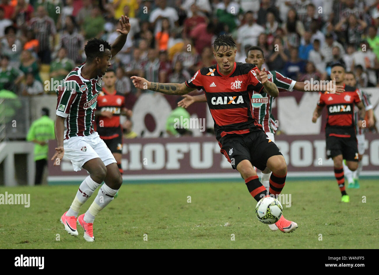 Flamengo soccer player, Paolo Guerrero, in action at the Flamengo Vs ...