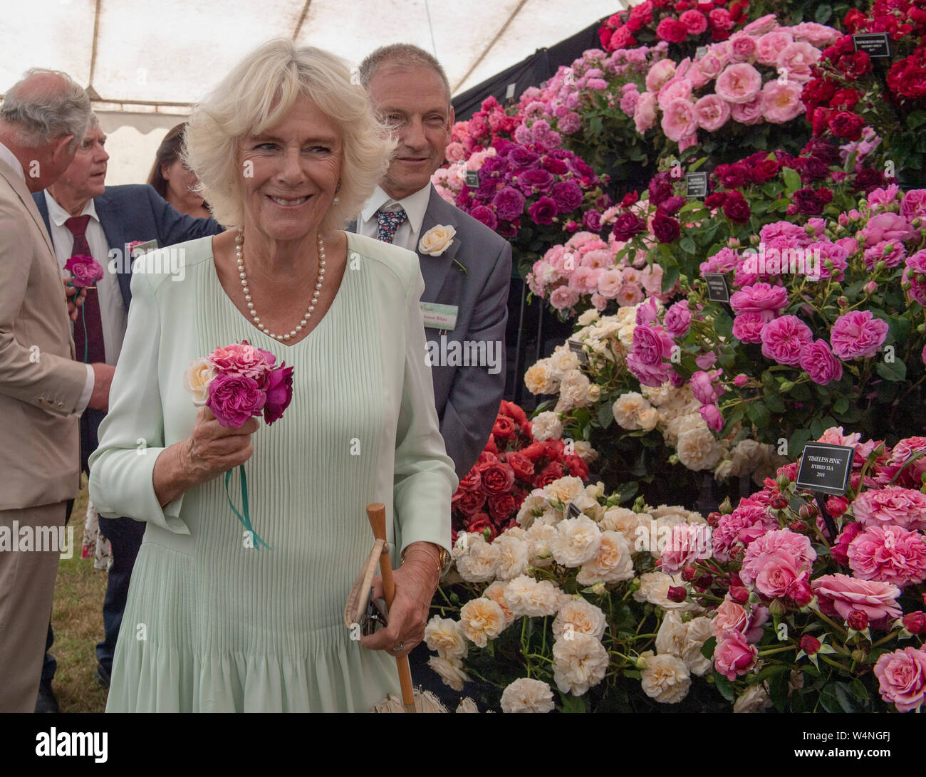 The Duchess of Cornwall during a visit to the Sandringham Flower Show ...