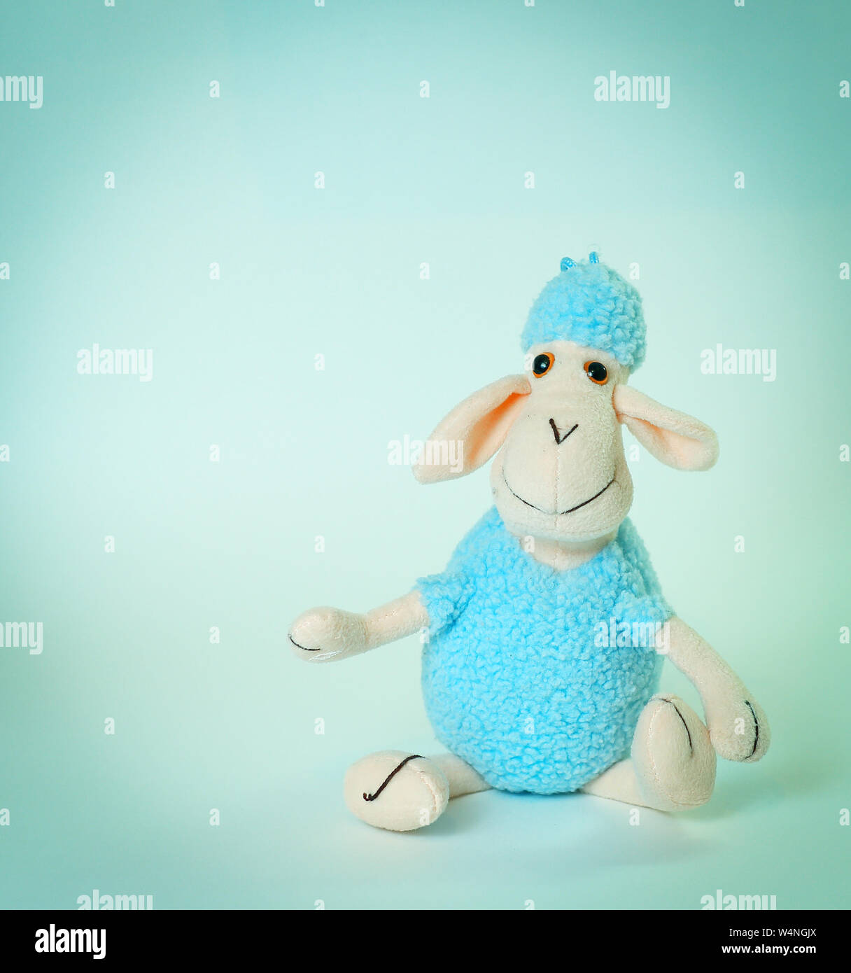 funny soft toy sheep.isolated on white background Stock Photo - Alamy
