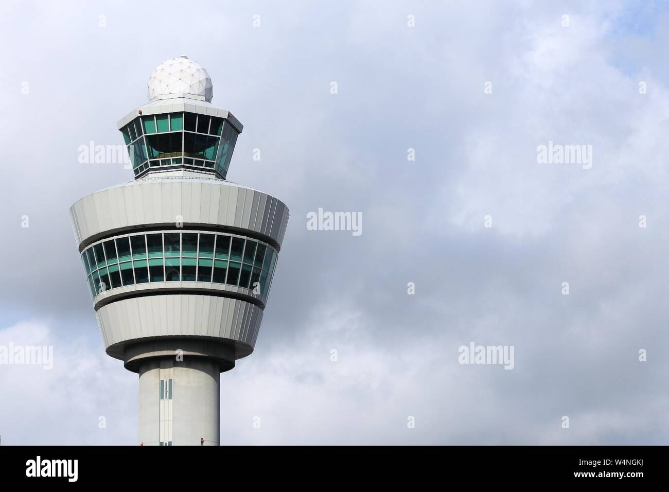 AMSTERDAM, NETHERLANDS - JULY 11, 2017: Air traffic control tower in ...