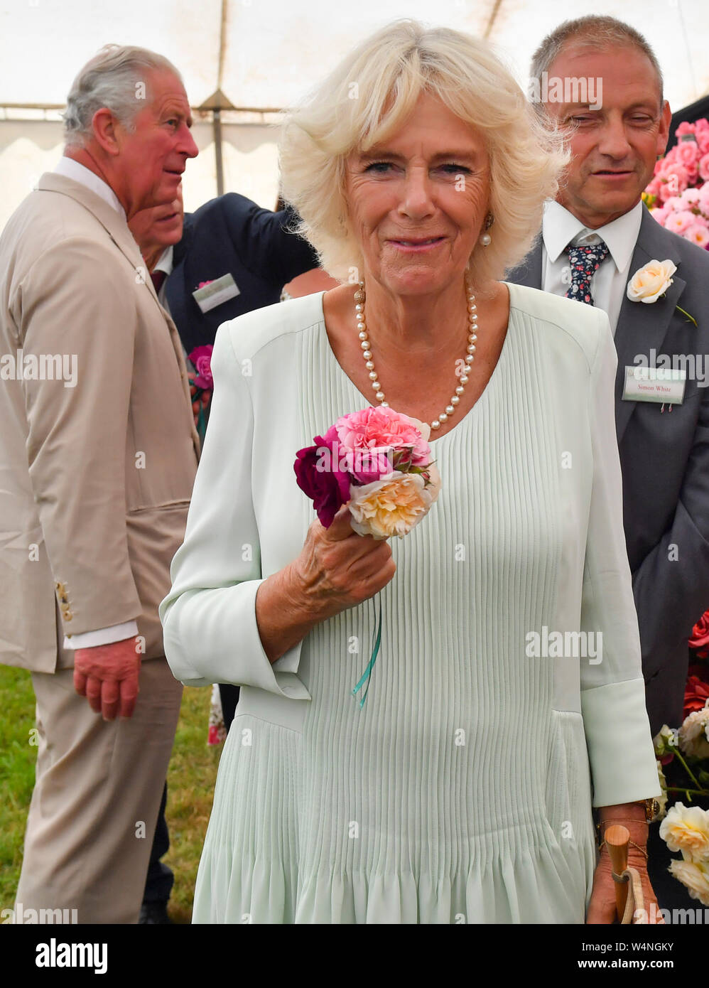 The Duchess of Cornwall during a visit to the Sandringham Flower Show ...