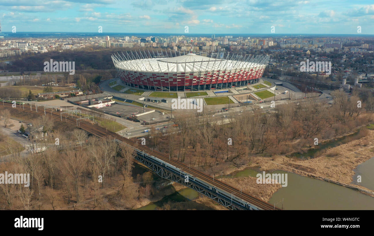 Establishing aerial panorama warsaw city hi-res stock photography and ...