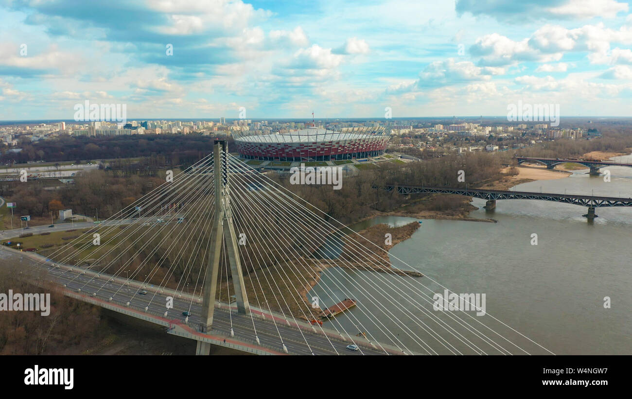 Establishing aerial panorama warsaw city hi-res stock photography and ...