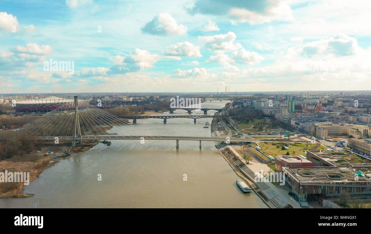 Establishing aerial panorama warsaw city hi-res stock photography and ...