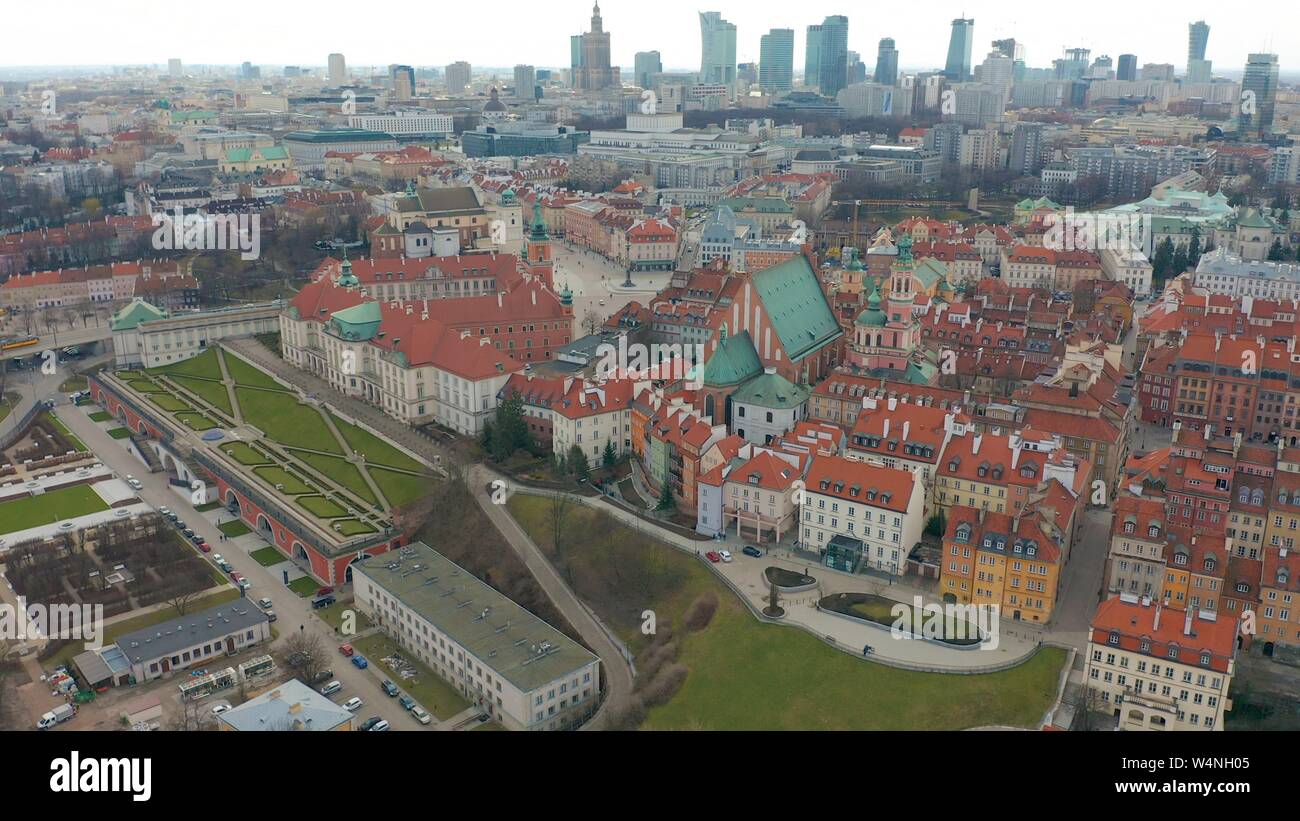 Establishing aerial panorama warsaw city hi-res stock photography and ...