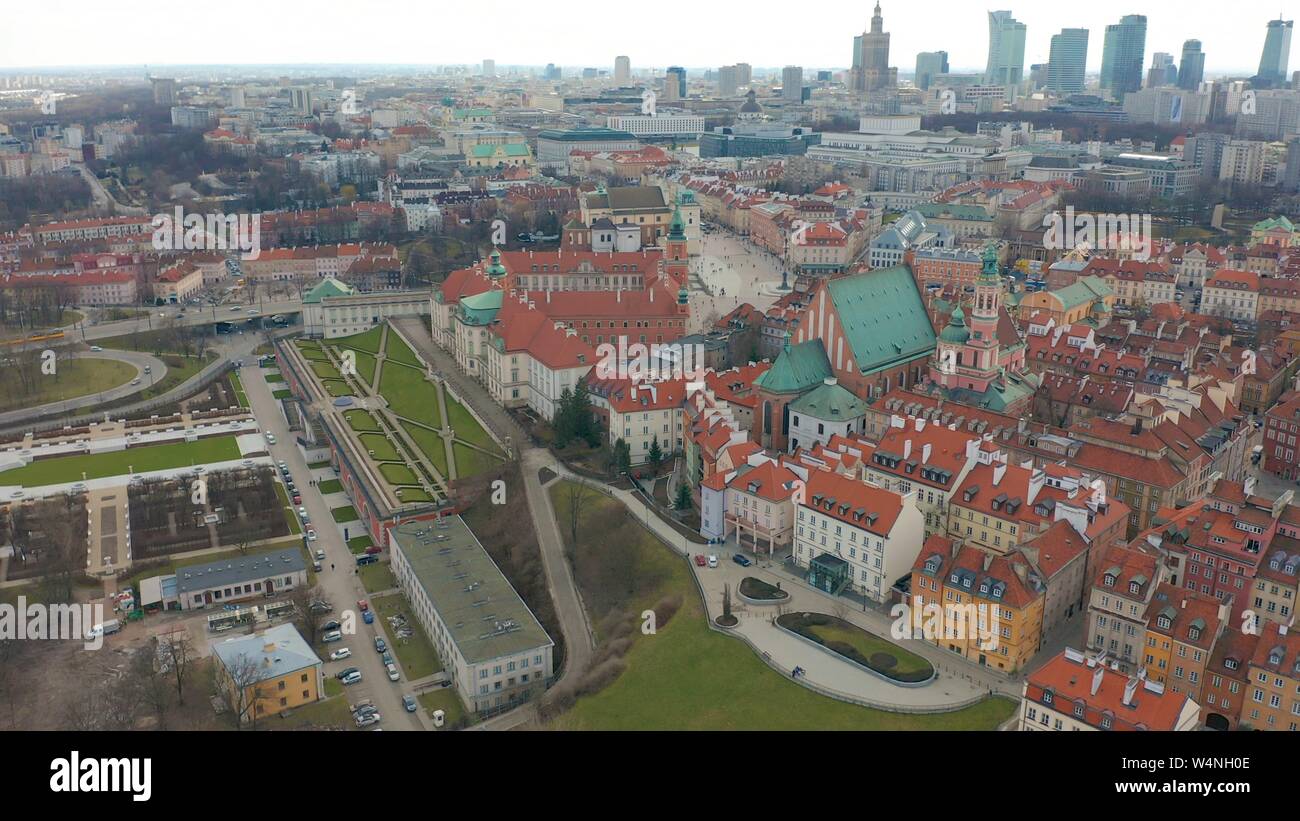 Establishing aerial panorama warsaw city hi-res stock photography and ...