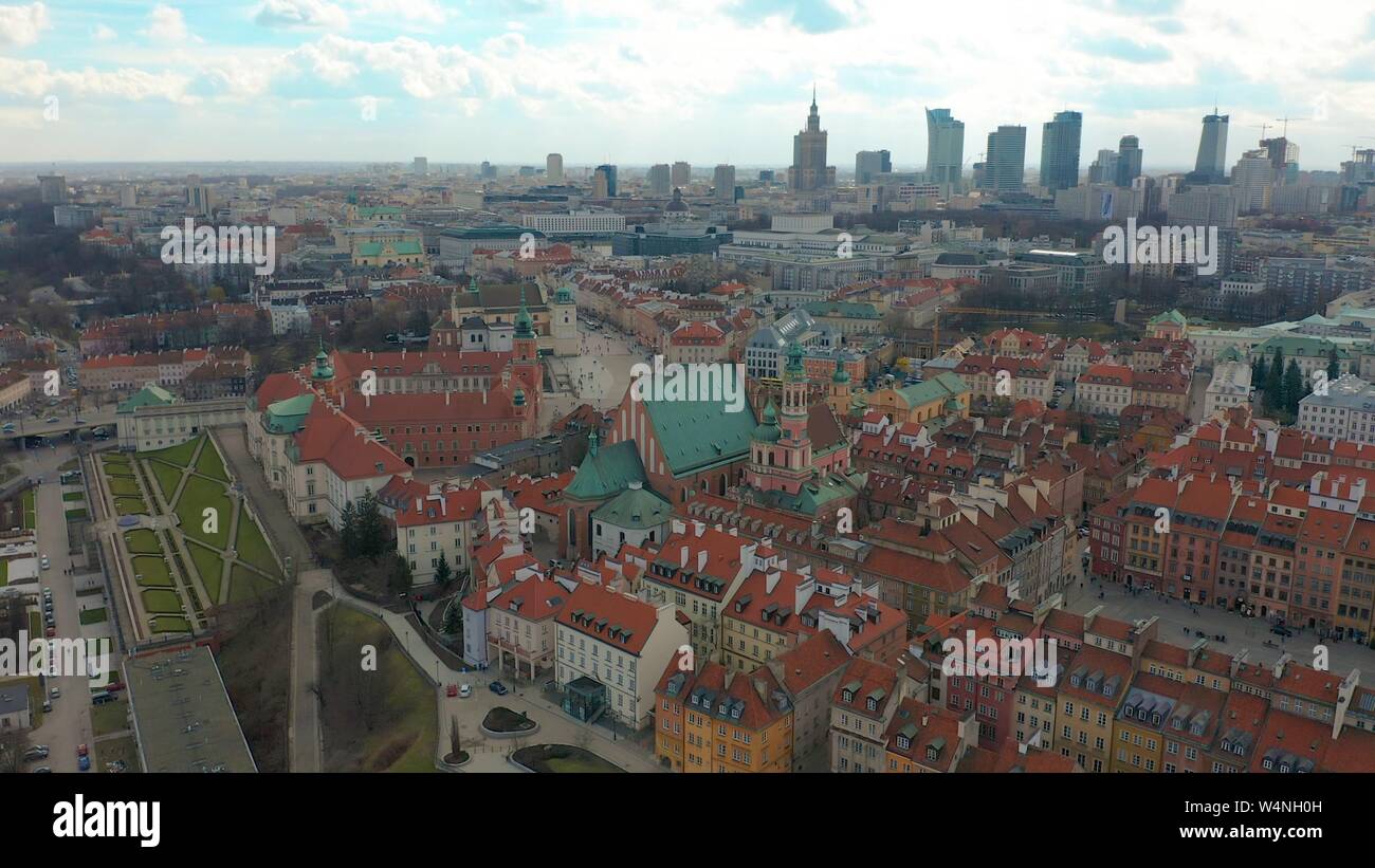 Establishing aerial panorama warsaw city hi-res stock photography and ...