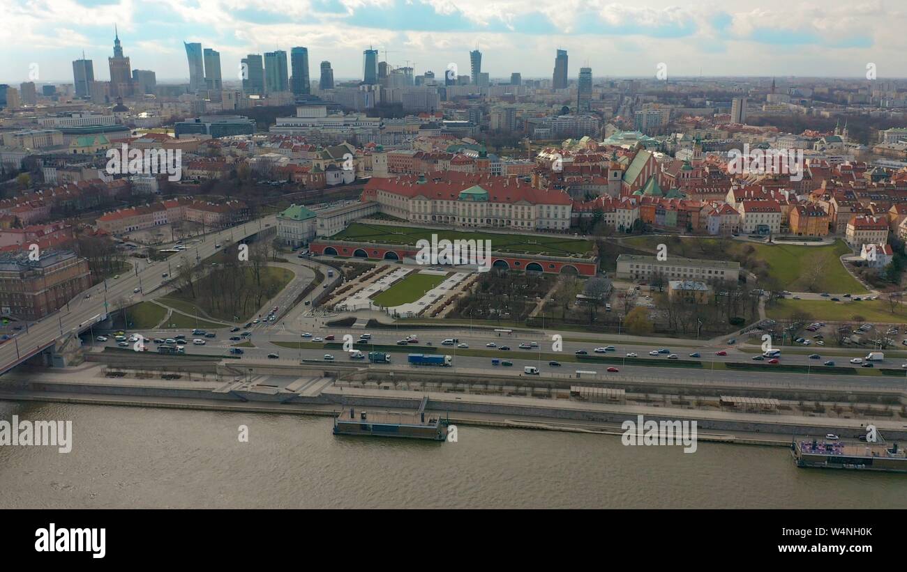 Establishing aerial panorama warsaw city hi-res stock photography and ...