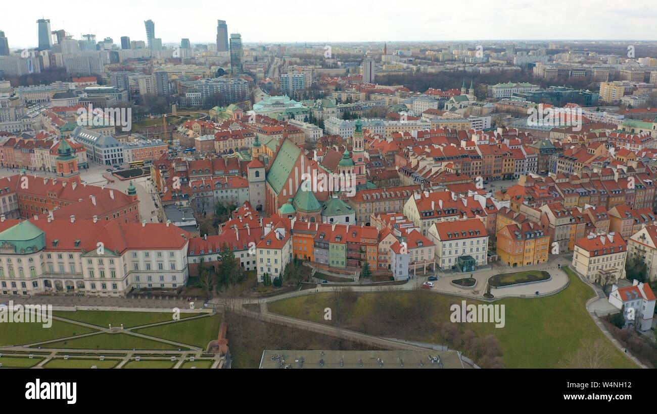 Establishing aerial panorama warsaw city hi-res stock photography and ...
