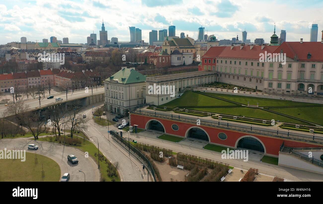 Establishing aerial panorama warsaw city hi-res stock photography and ...