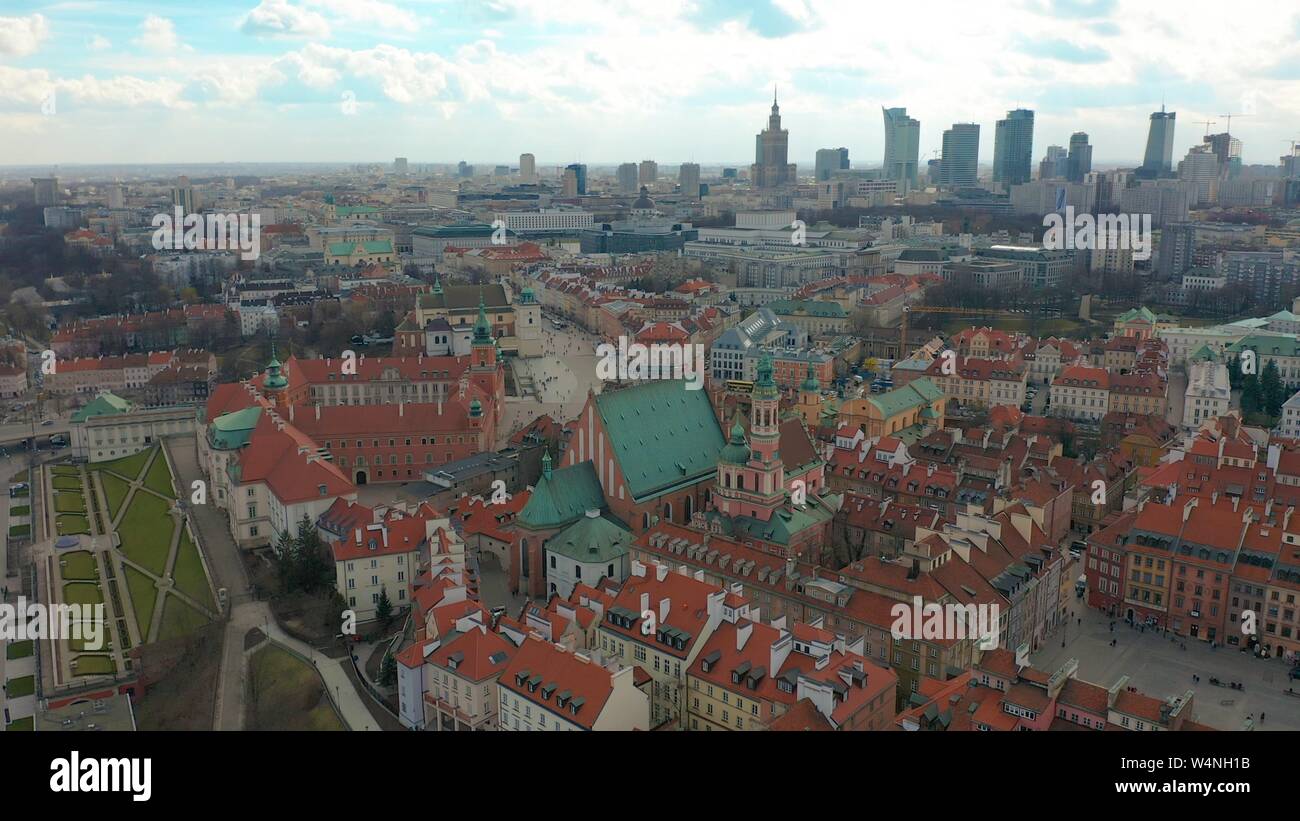 Establishing aerial panorama warsaw city hi-res stock photography and ...