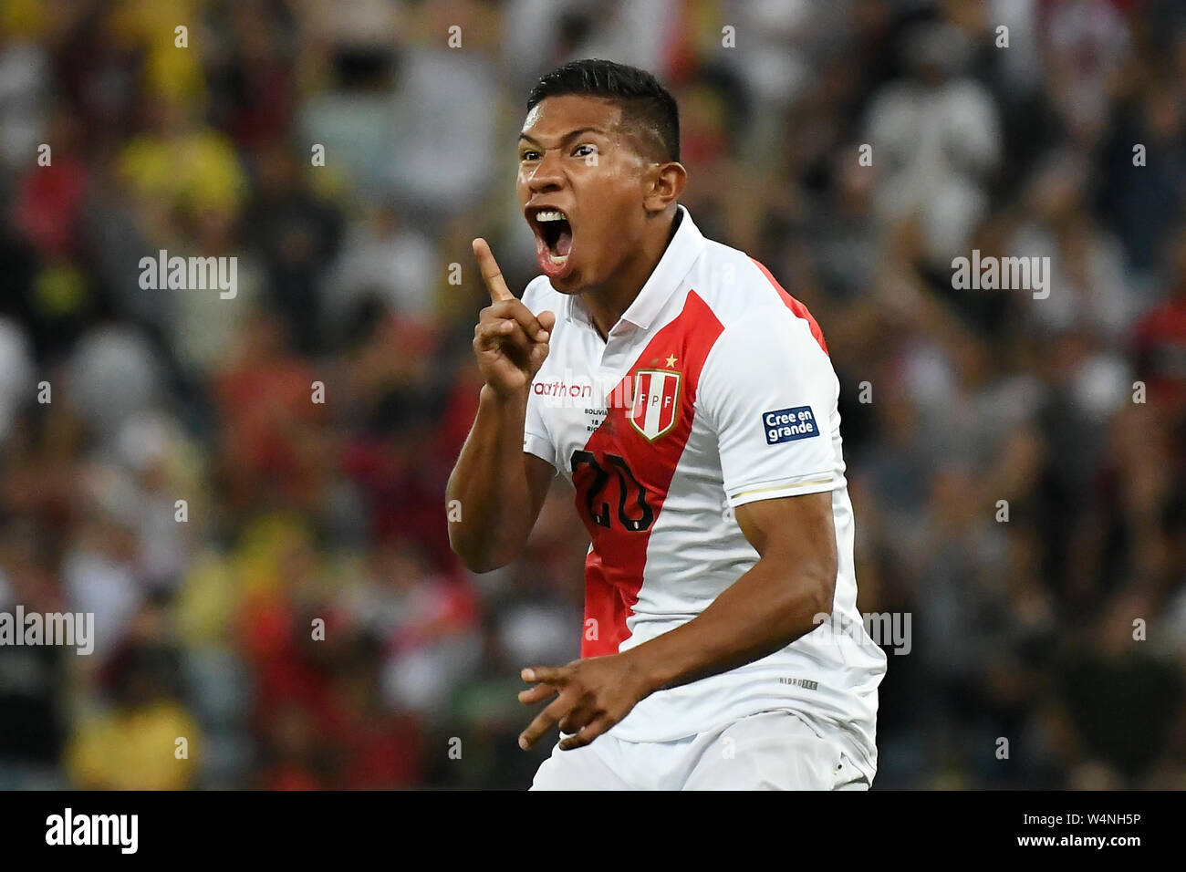 Rio de Janeiro, Brazil, June 18, 2019. Soccer player Flores Peralta of ...