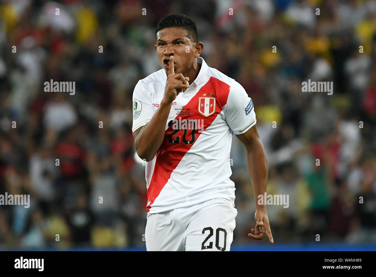 Rio de Janeiro, Brazil, June 18, 2019. Soccer player Flores Peralta of ...