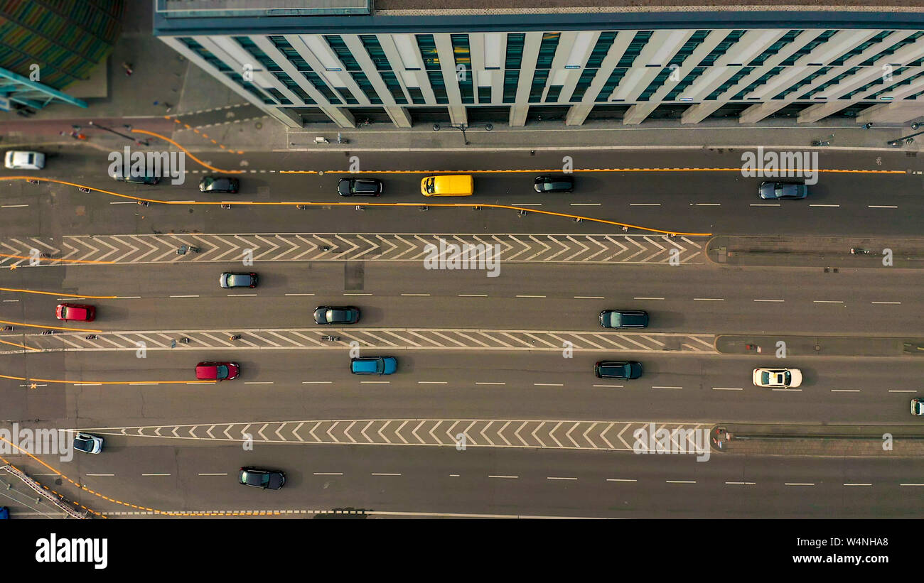 Aerial View. Traffic on a Motorway, Germany Stock Photo - Alamy