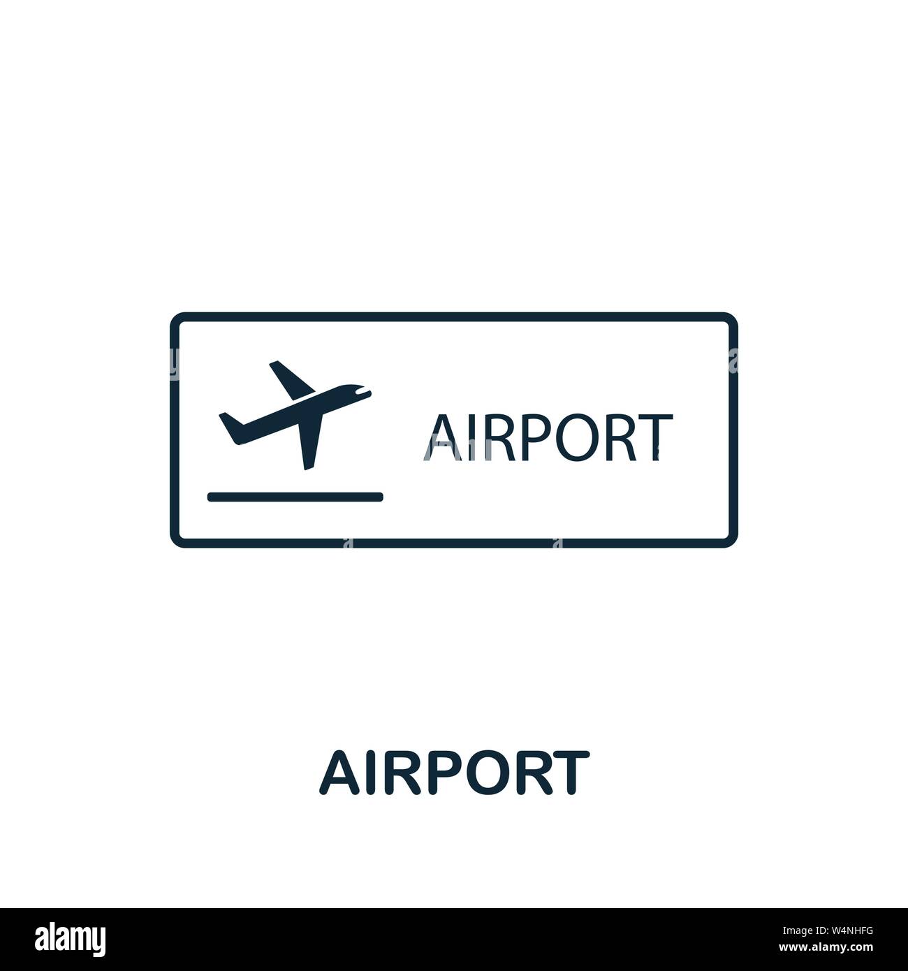 Airport outline icon. Thin style design from city elements icons ...